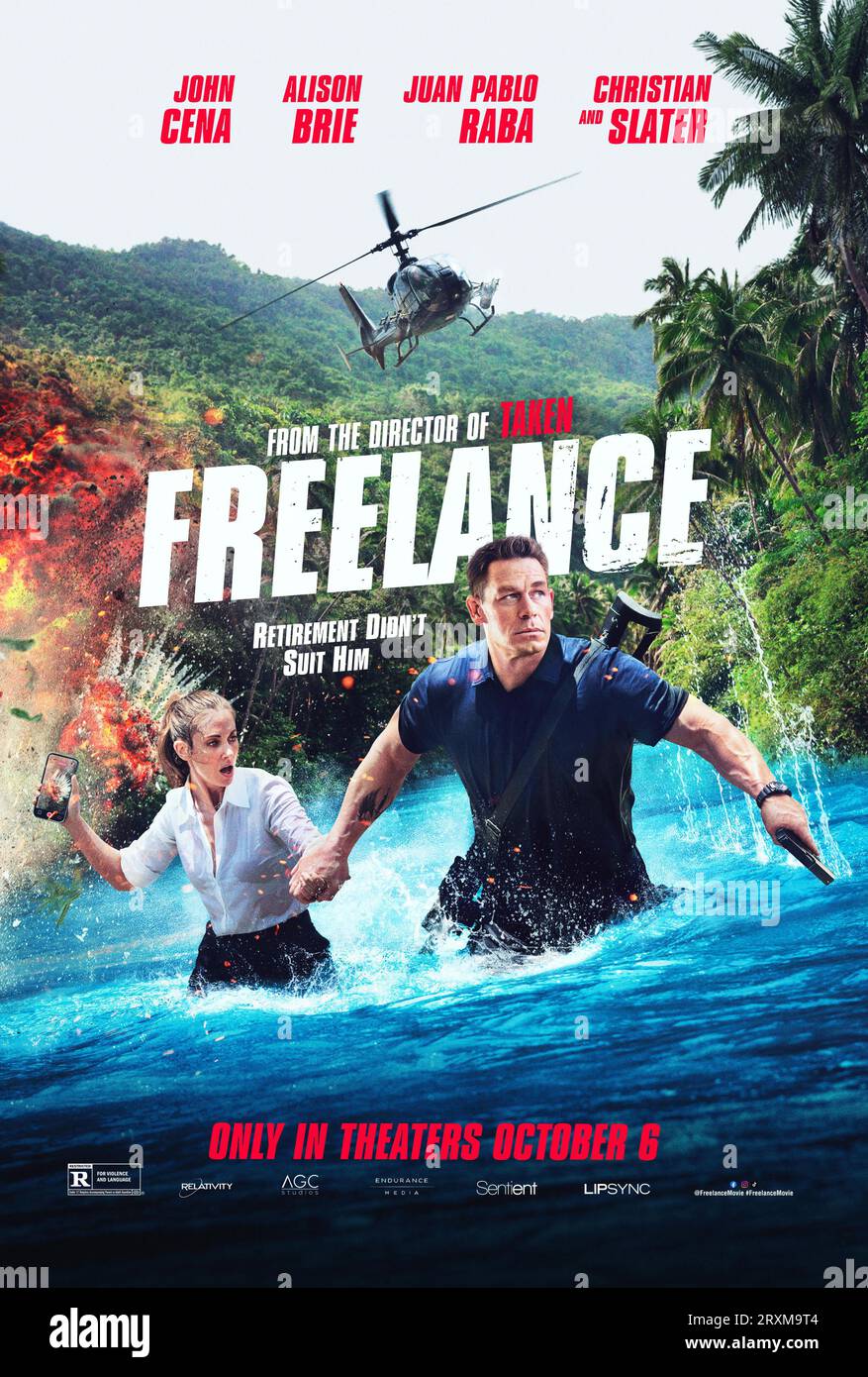 Freelance film poster John Cena & Alison Brie Stock Photo - Alamy