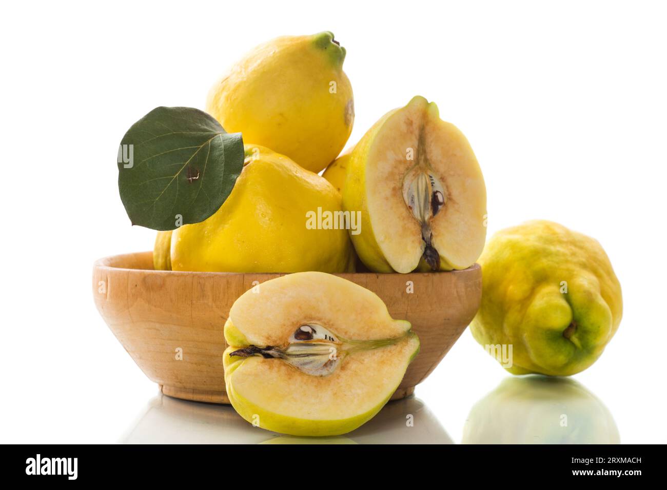 Ripe natural autumn quince isolated on a white background Stock Photo ...