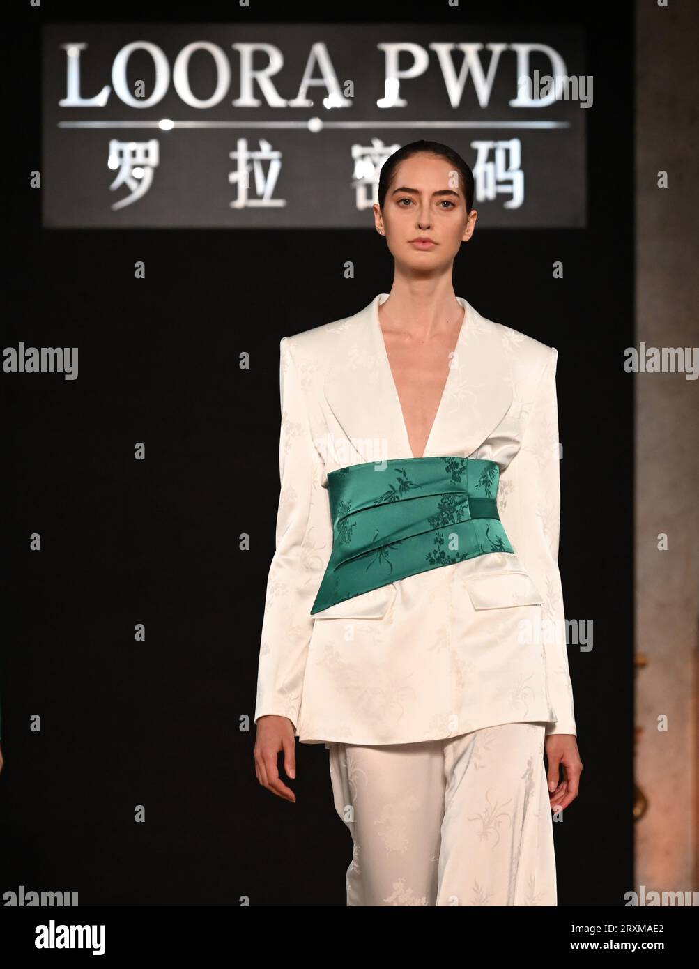 Milan, . 26th Sep, 2023. Milan, Italy Loora Pwd MFW photocall show ...