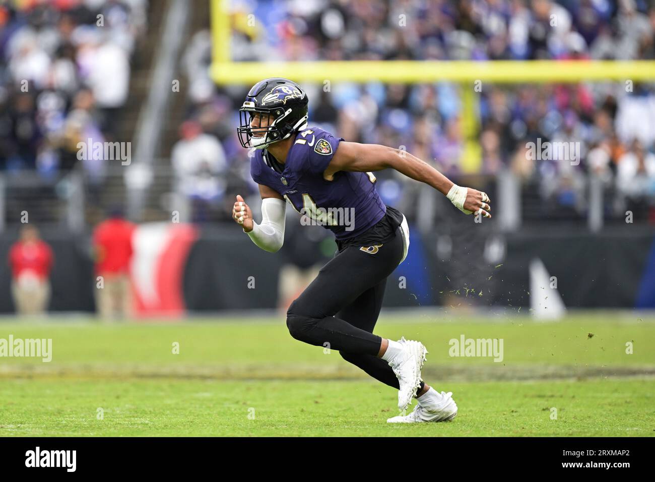 Baltimore Ravens safety Kyle Hamilton (14) in action during the second ...