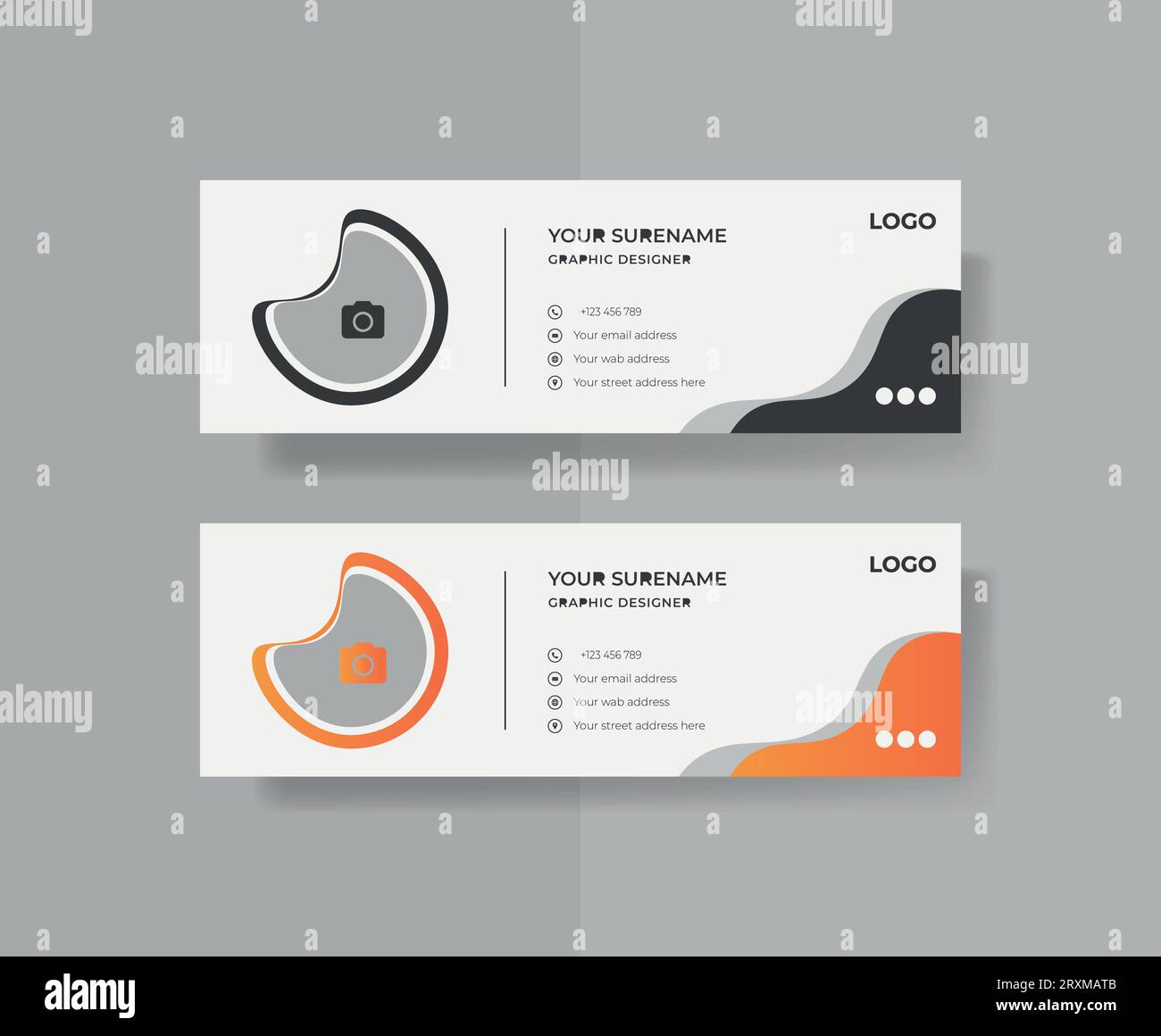 Modern and minimalist email signature or email footer template Stock ...