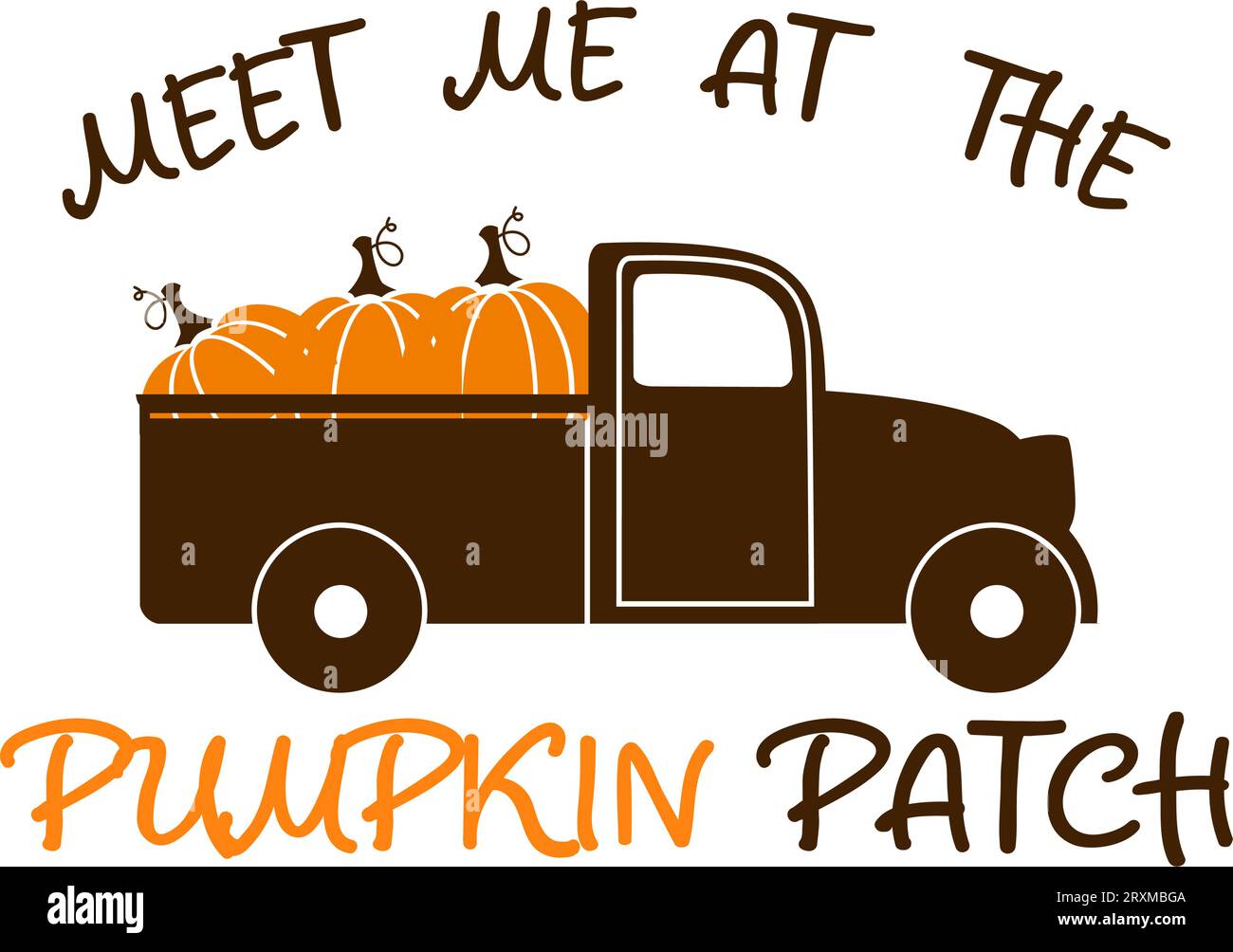 Meet me at the Pumpkin Patch. Truck with autumn harvest pumpkins ...