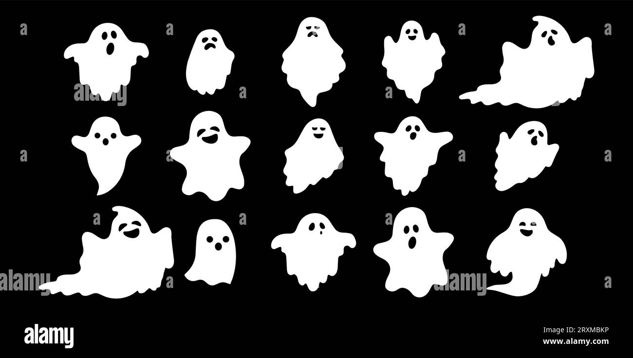 Boo ghosts vector Black and White Stock Photos & Images - Alamy