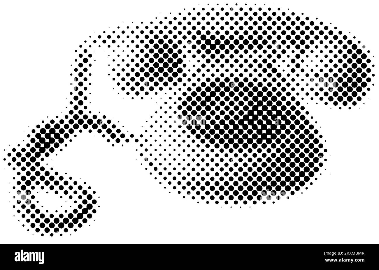 Halftone phone with handset. Dots texture. Contemporary style. Vector ...