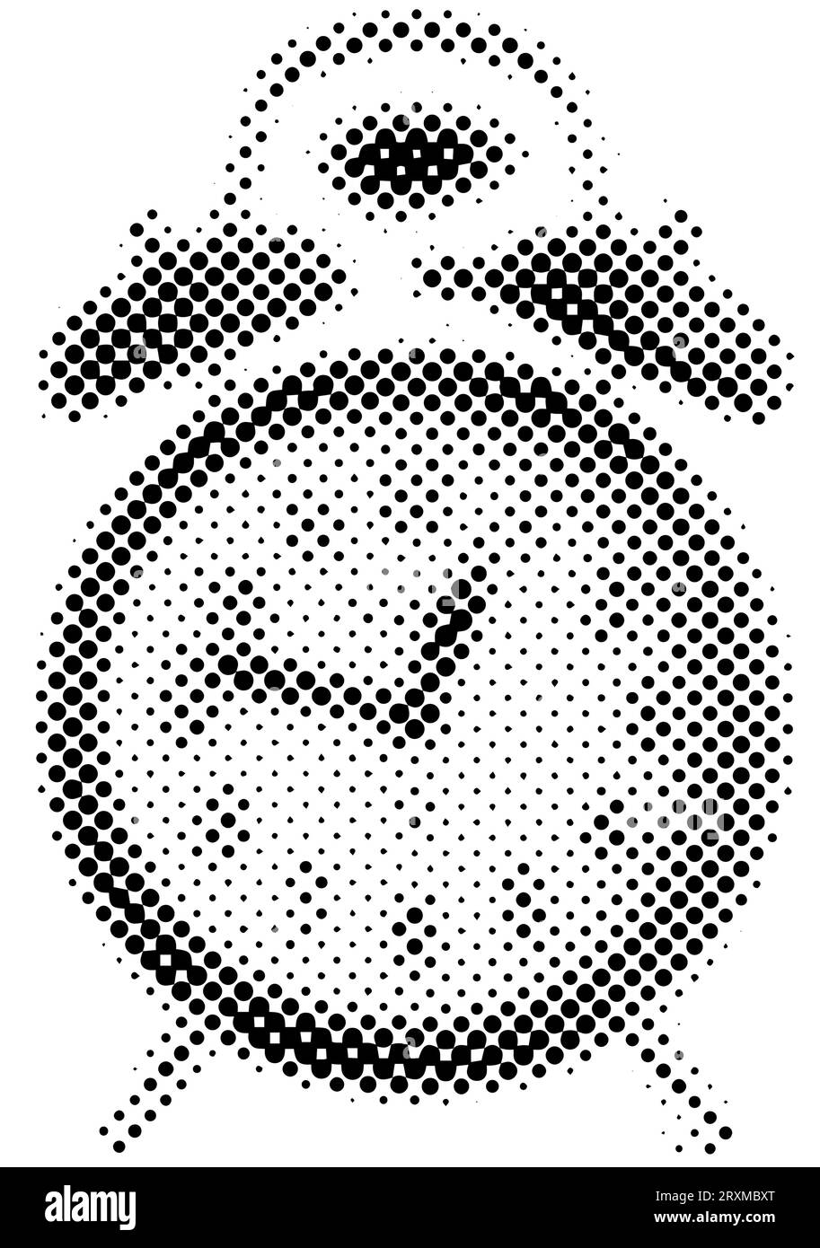 Halftone Alarm clock. Dots texture. Contemporary style. Vector ...