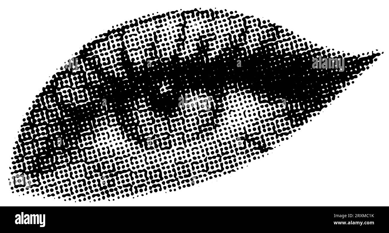 Woman's eye 90s style halftone shape for trendy collage. Dots texture ...