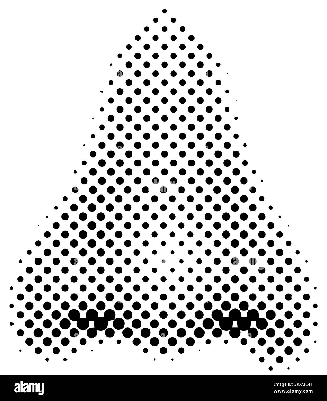 Woman's nose 90s style halftone shape for trendy collage. Dots texture ...
