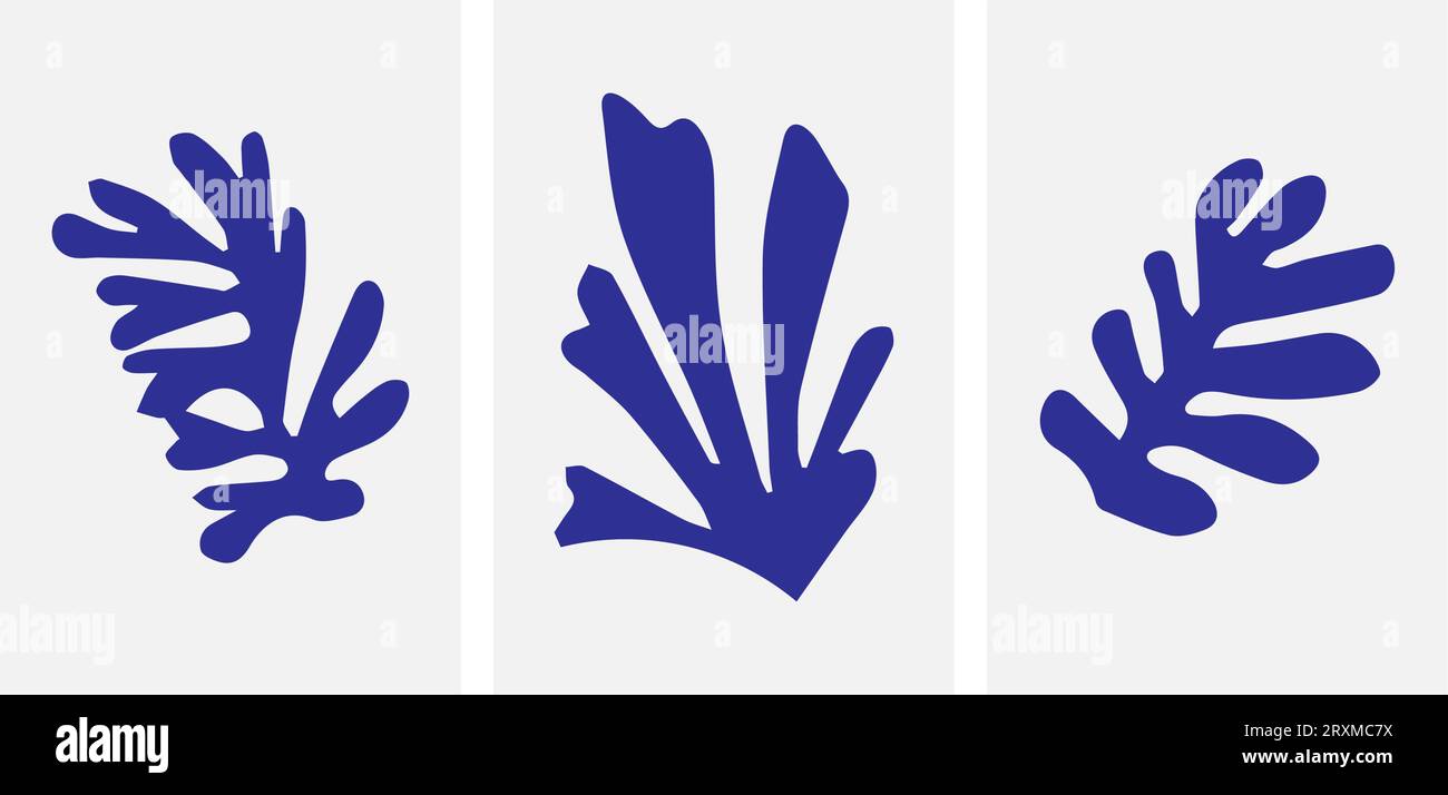 A set of three abstract posters designs. Modern wall art with organic ...