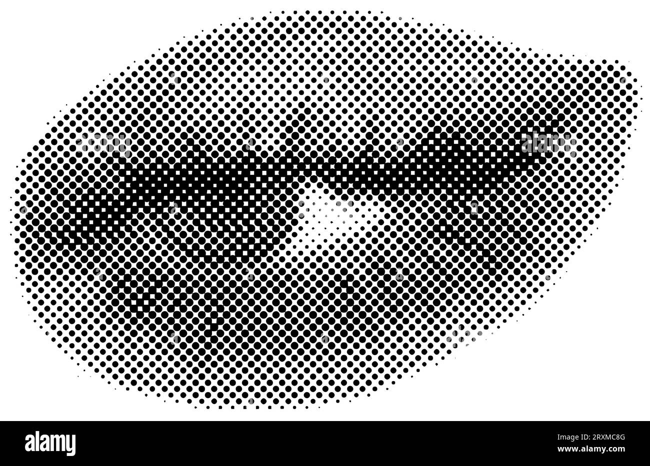 Woman's eye 90s style halftone shape for trendy collage. Dots texture ...
