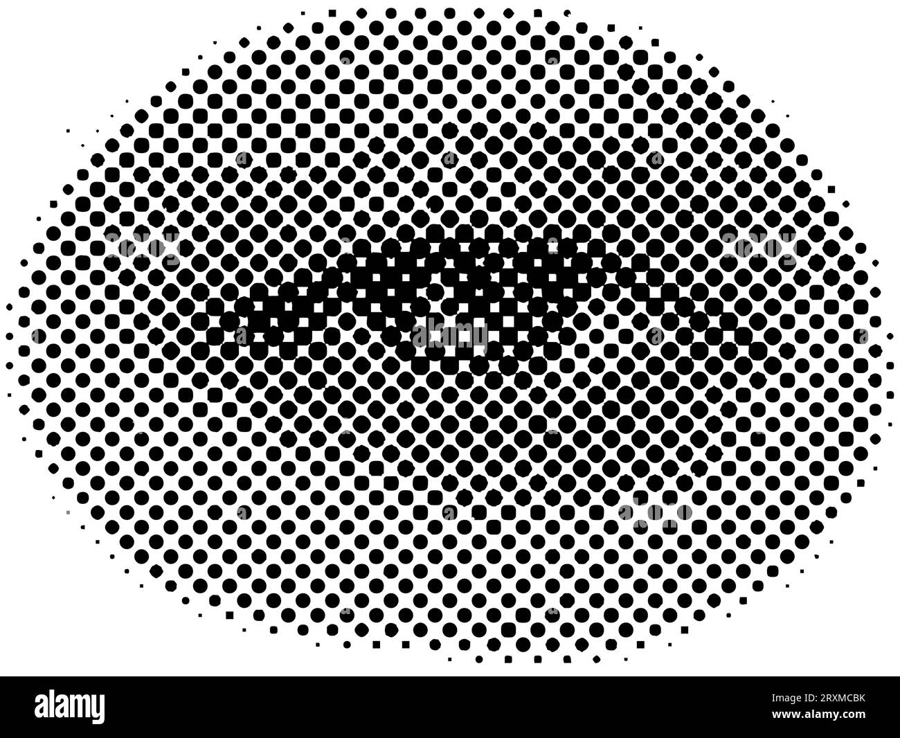 Woman's eye 90s style halftone shape for trendy collage. Dots texture ...