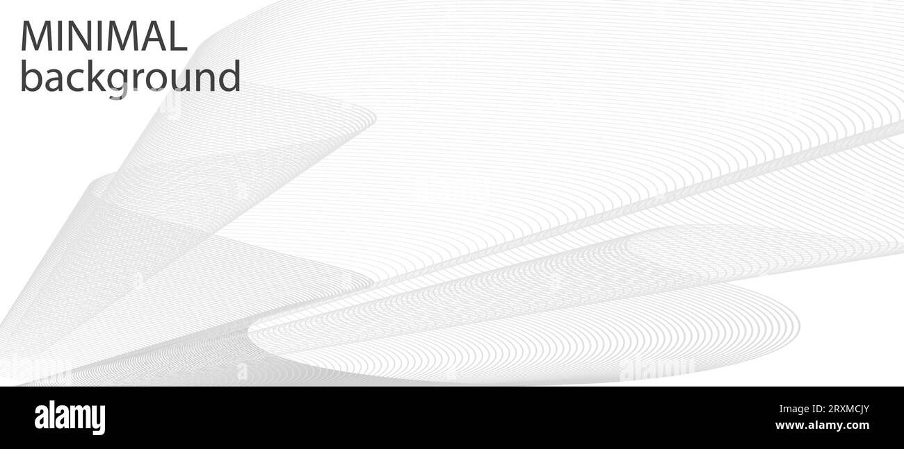 Abstract white banner template. Minimal wavy line background for social ...