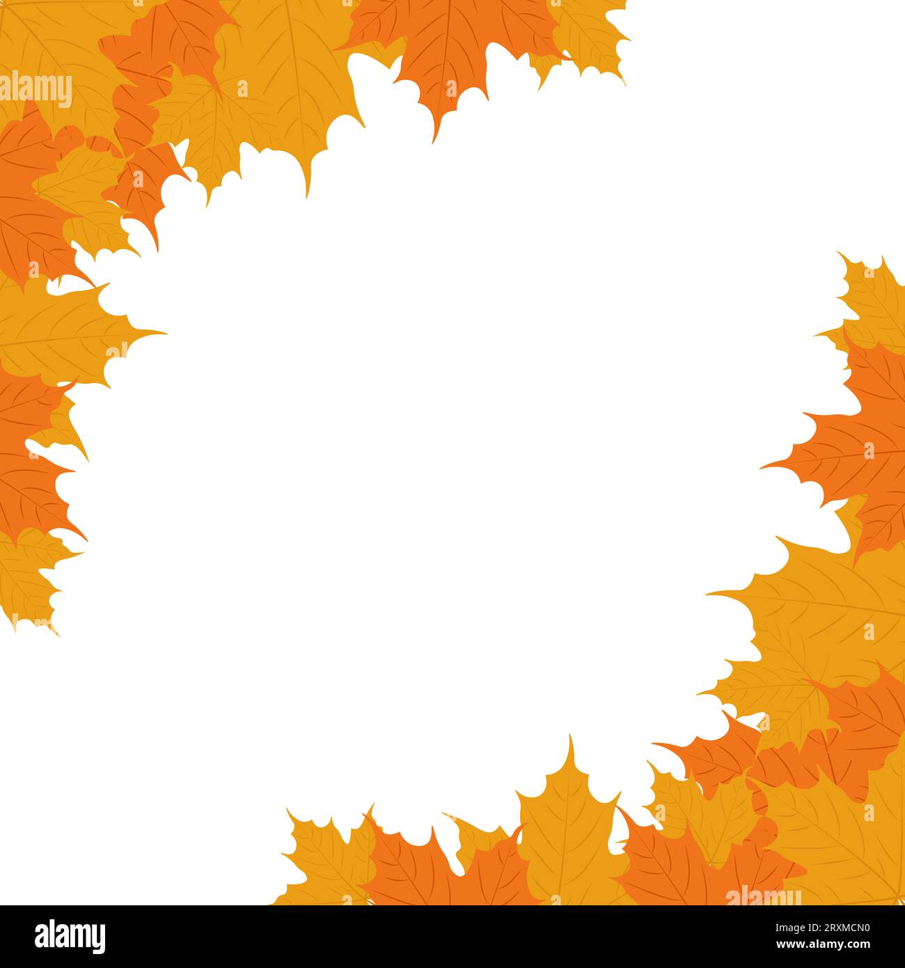 Autumn background. Maple leaves frame. Template for autumn banner ...