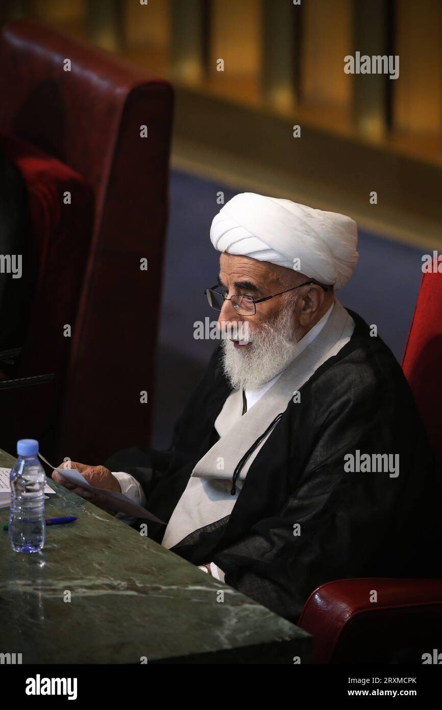 Tehran, Iran. 26th Sep, 2023. Ayatollah AHMAD JANNATI, head of Iran's ...