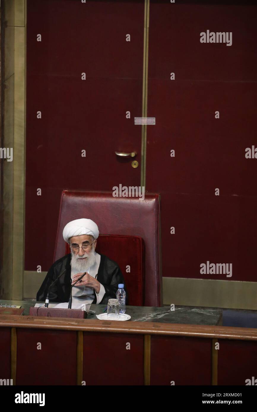 Tehran, Iran. 26th Sep, 2023. Ayatollah AHMAD JANNATI, head of Iran's ...