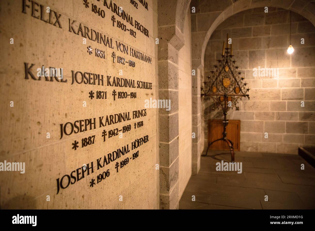 memorial plaque with the names of former cardinals in the crypt of the ...