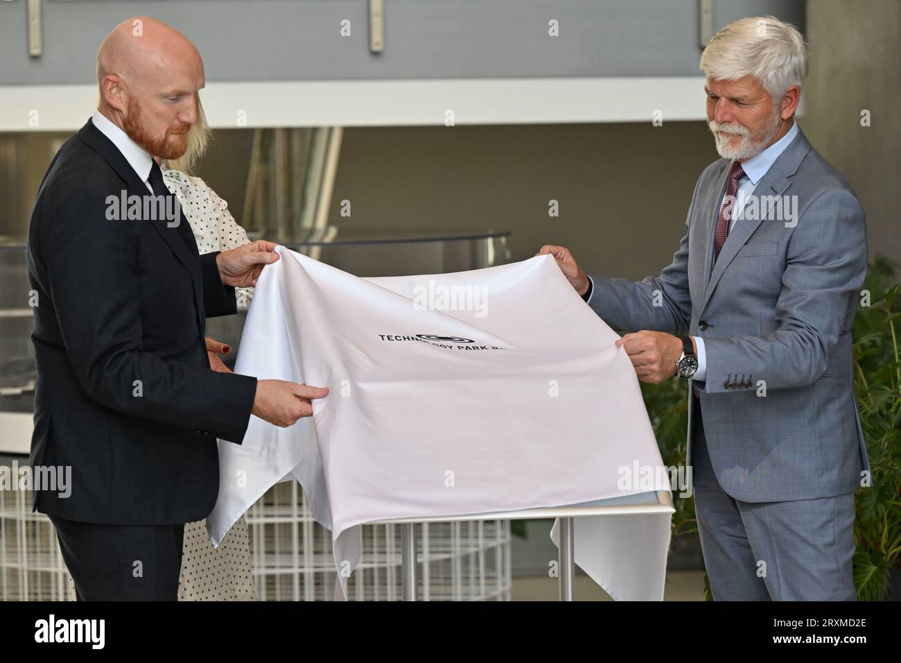 Brno, Czech Republic. 26th Sep, 2023. Czech President Petr Pavel (right ...