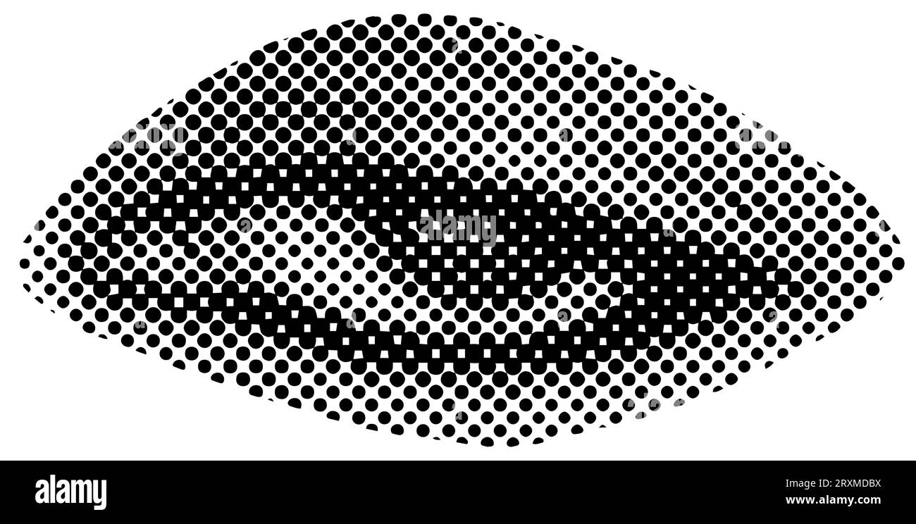 Woman's eye 90s style halftone shape for trendy collage. Dots texture ...