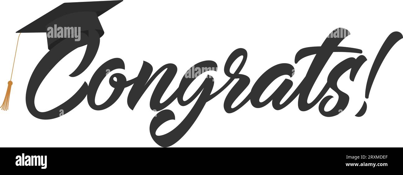 Congrats lettering greeting sign. Handwritten modern brush lettering ...