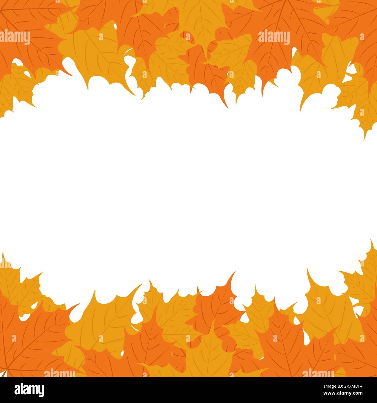 Autumn background. Maple leaves frame. Template for autumn banner ...