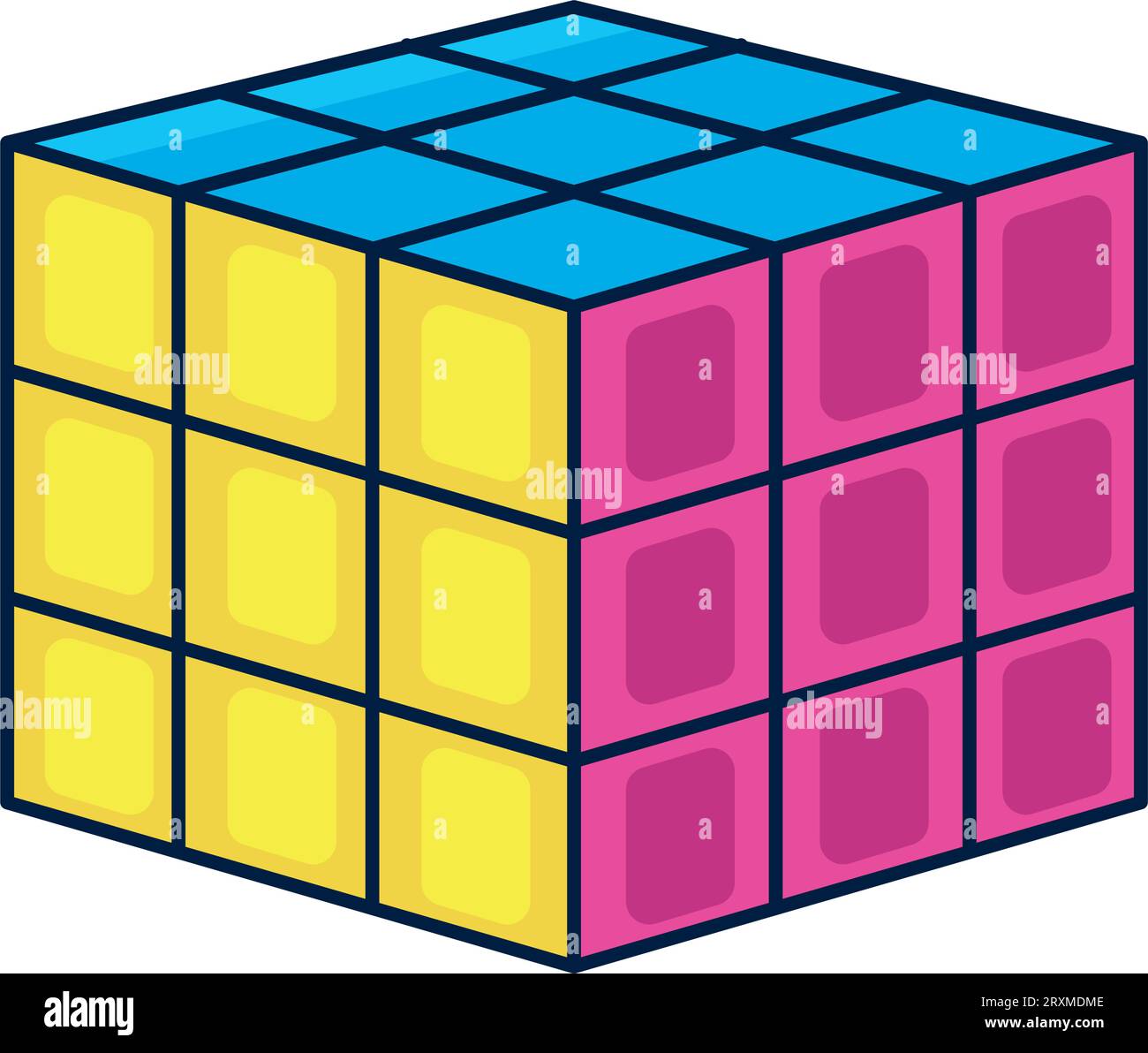 Playing the rubik cube Stock Vector Images - Alamy