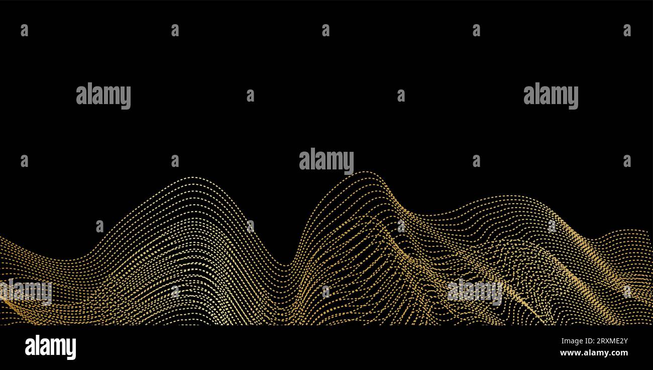 Gold monochrome effect digital Sound Wave equalizer, technology and ...