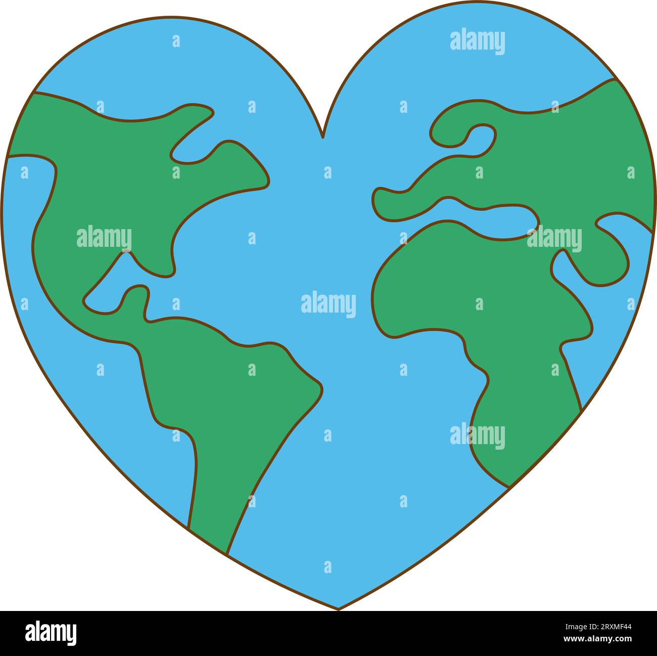 Happy Earth Day. Design with a heart shaped world globe design.Vector ...