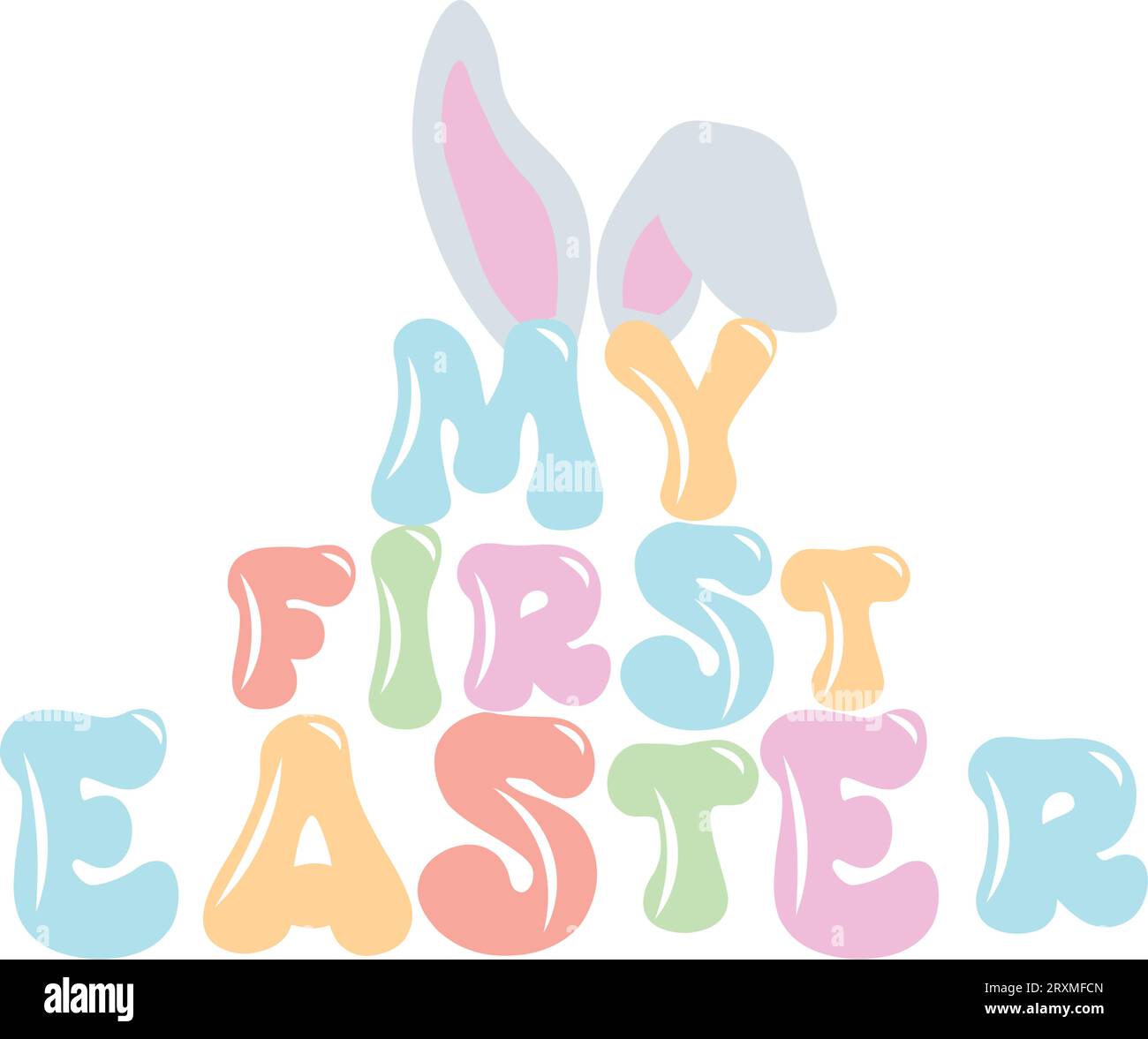 My First Easter. Retro. Kids apparel, nursery decoration, invitation ...