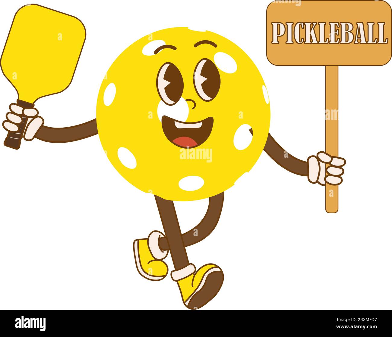 Pickleball cartoon character with racket, for any business especially ...