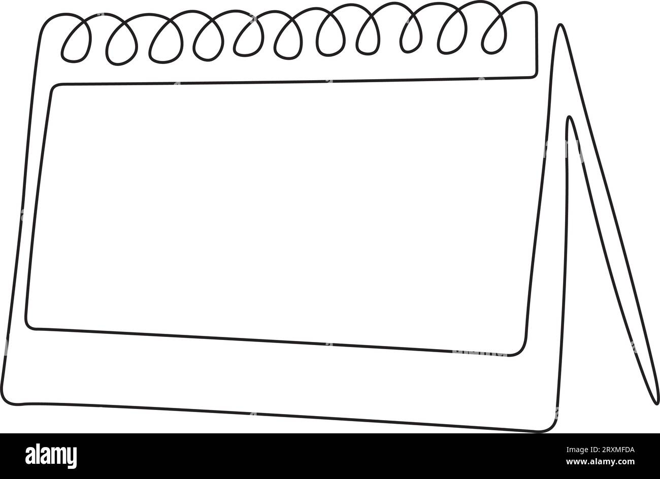 Loose-leaf calendar continuous line drawing. Organizer concept. Leap ...