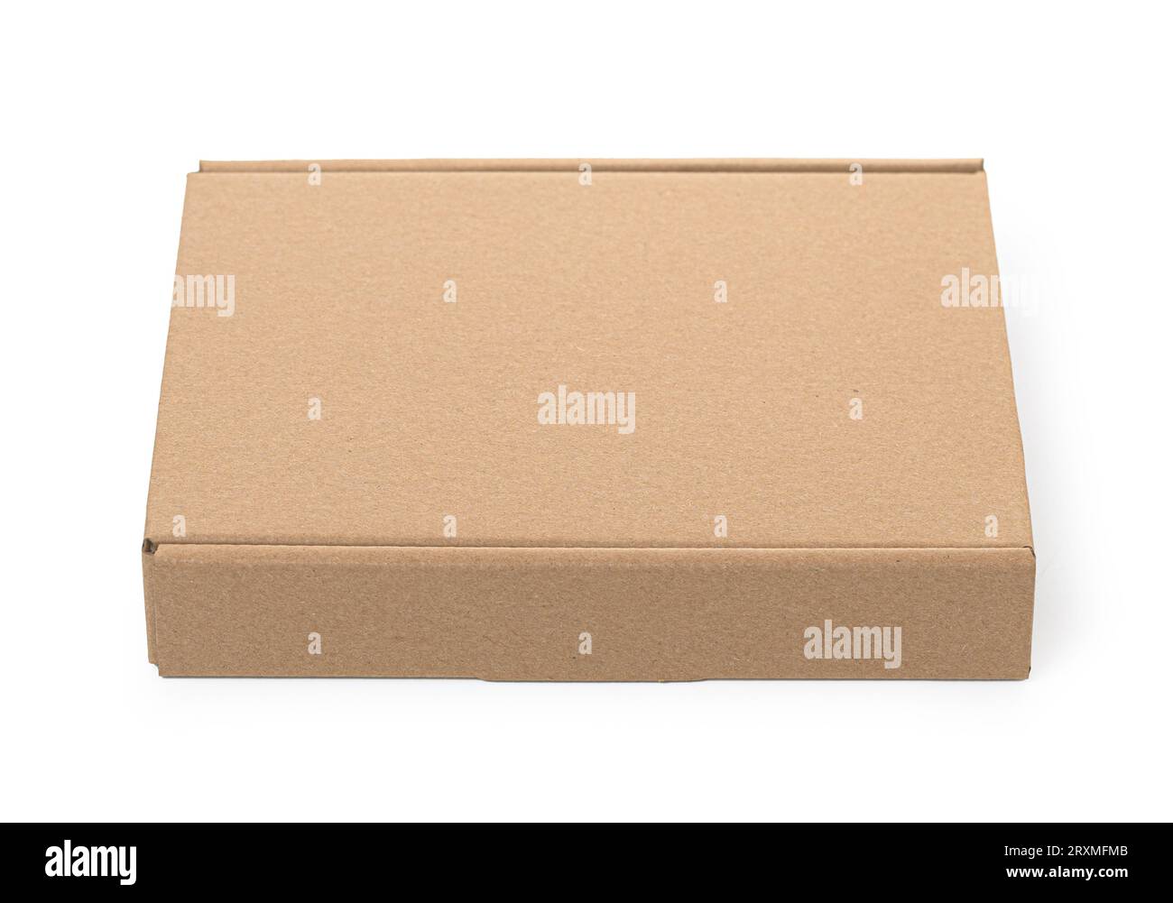One closed cardboard Box or brown paper package box isolated on white ...