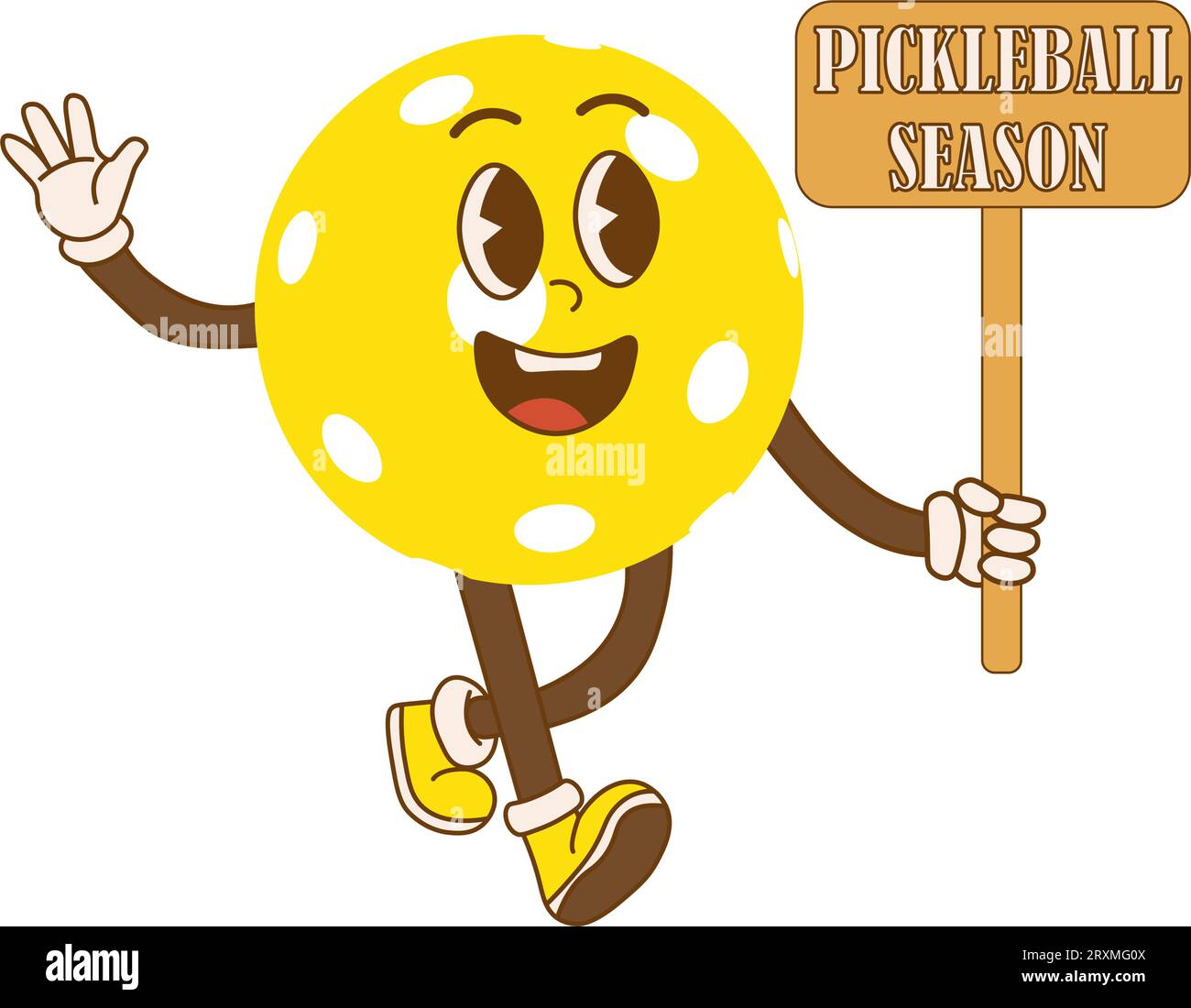 Pickleball cartoon character with racket, for any business especially ...