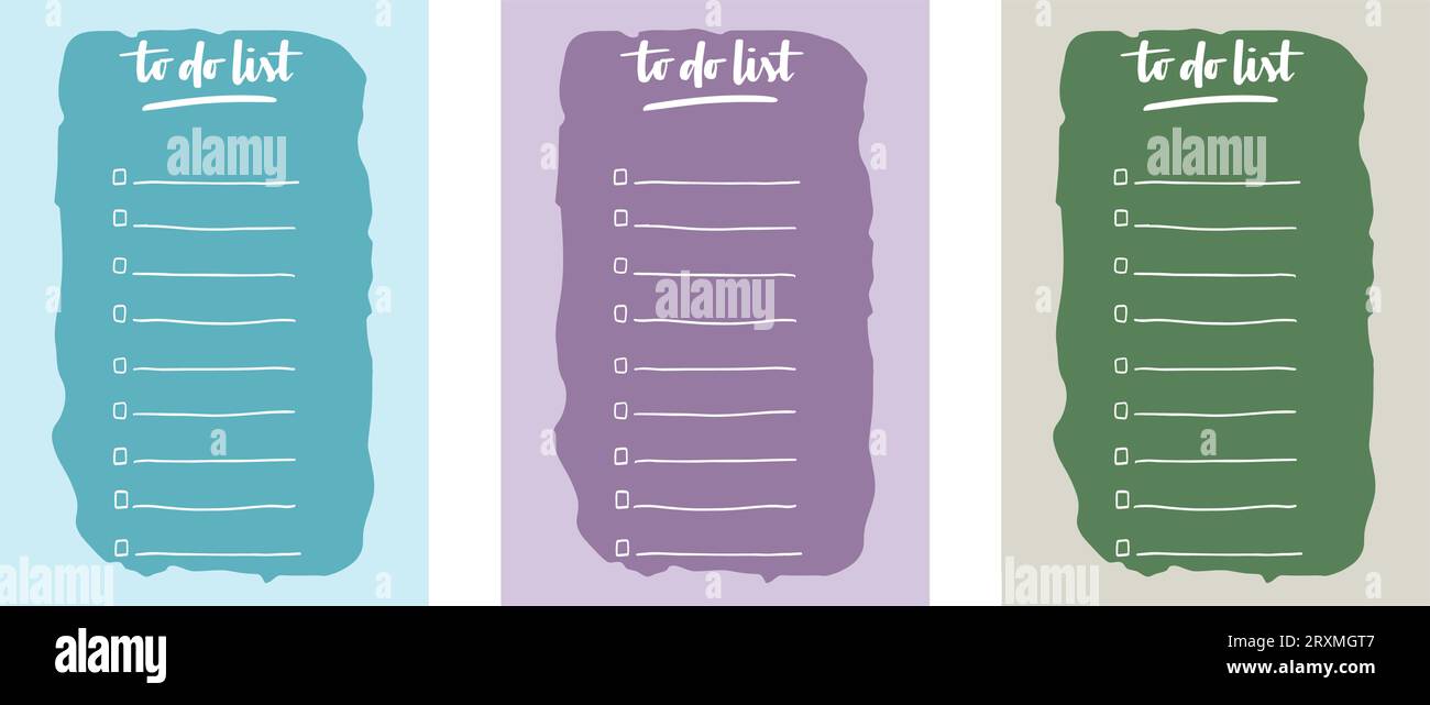 Set of trendy minimalist planner in pastel colors. For menu, to-do list ...