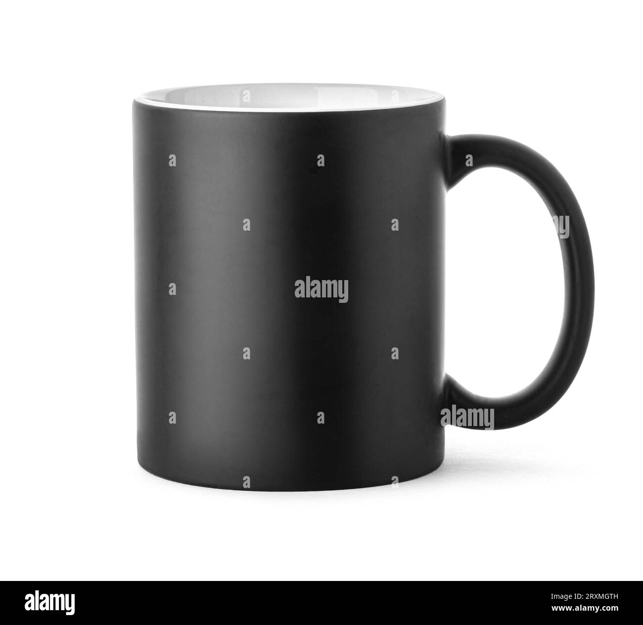 Black matte cup isolated on a white background Stock Photo - Alamy