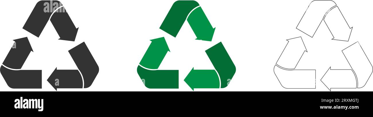 Set of recycling icons. Triangle Recycling Sign Symbol. Vector ...