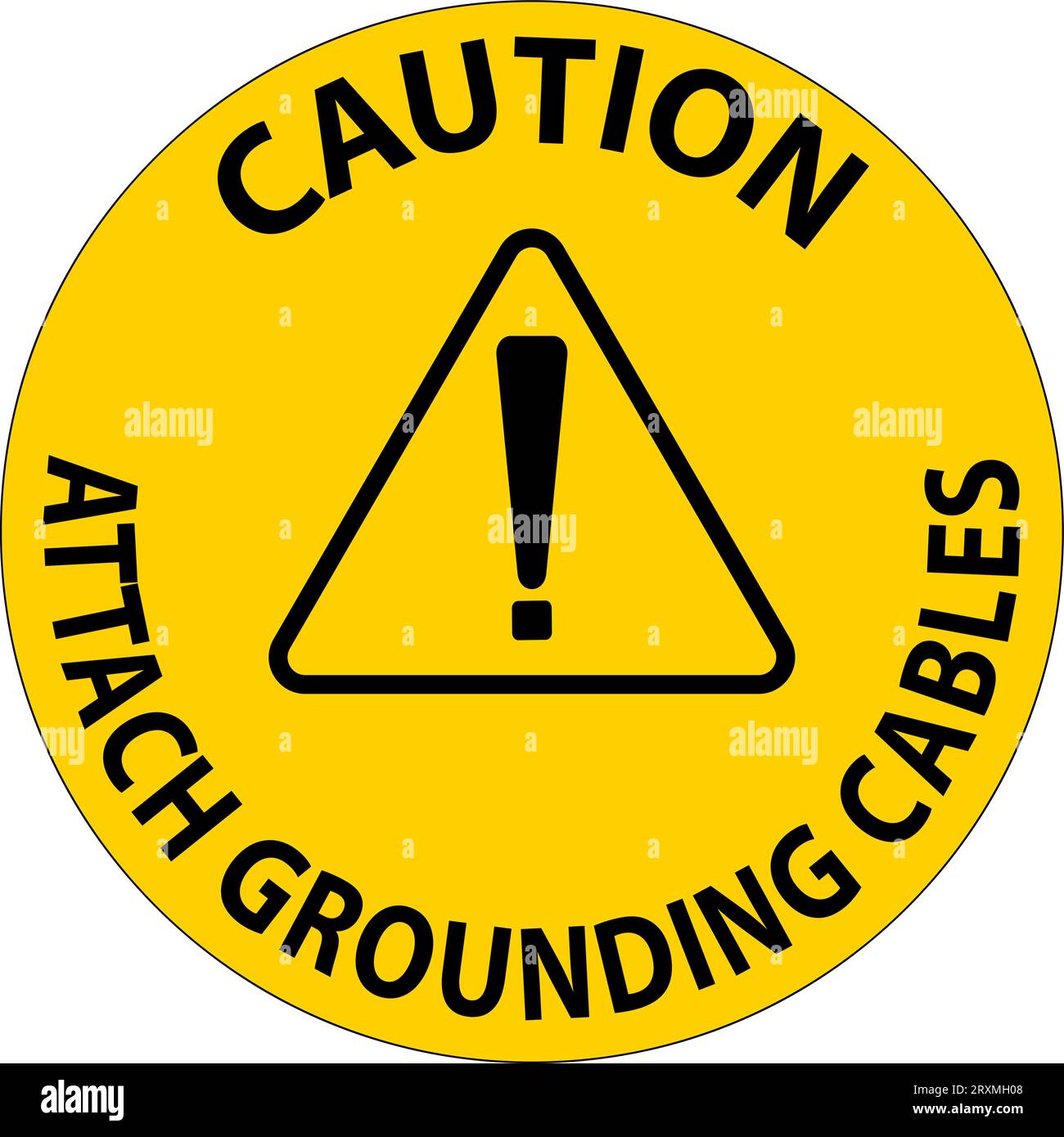 Caution Sign Attach Grounding Cables Stock Vector Image & Art - Alamy