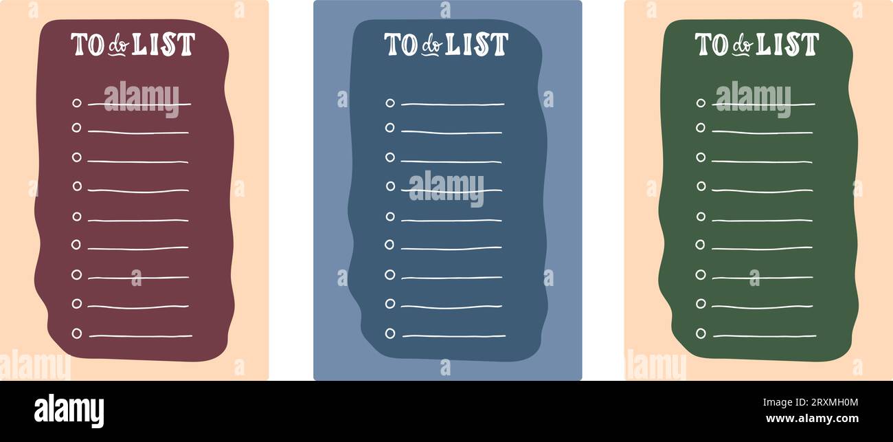 Set of trendy minimalist planner in pastel colors. For menu, to-do list ...