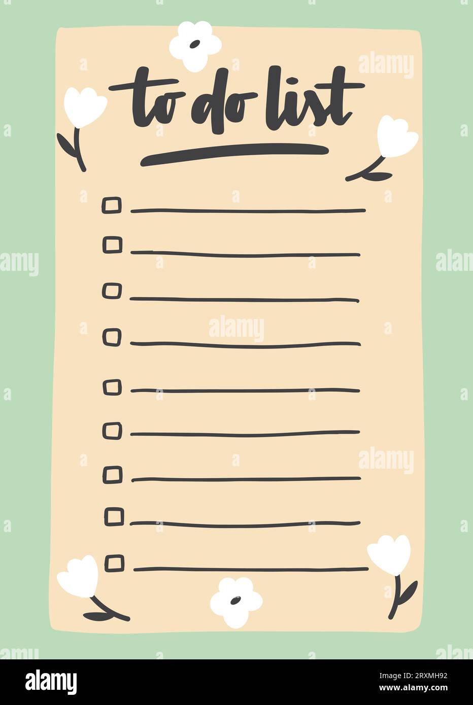 To do list template decorated by cute flower. Cute design of schedule ...