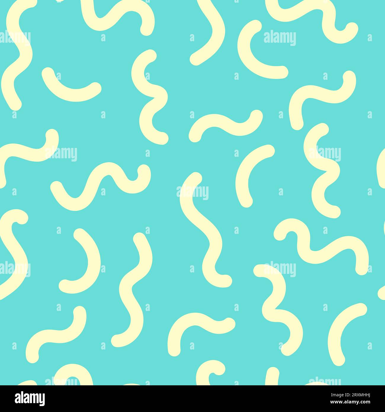 Trendy squiggles 90s style seamless pattern. Simple childish print. For ...