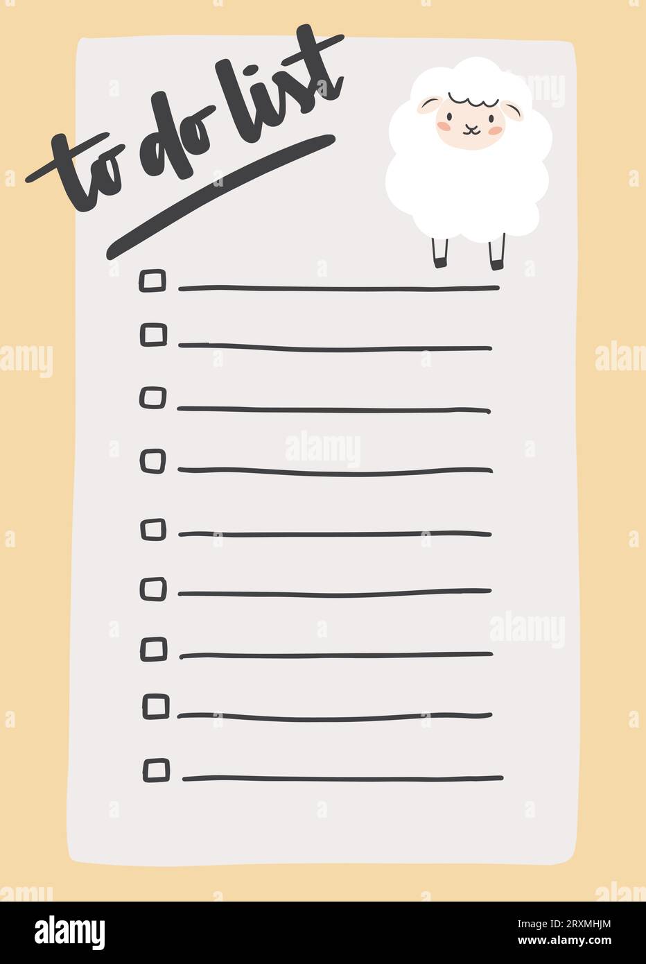 To do list template decorated by cute sheep. Cute design of schedule ...