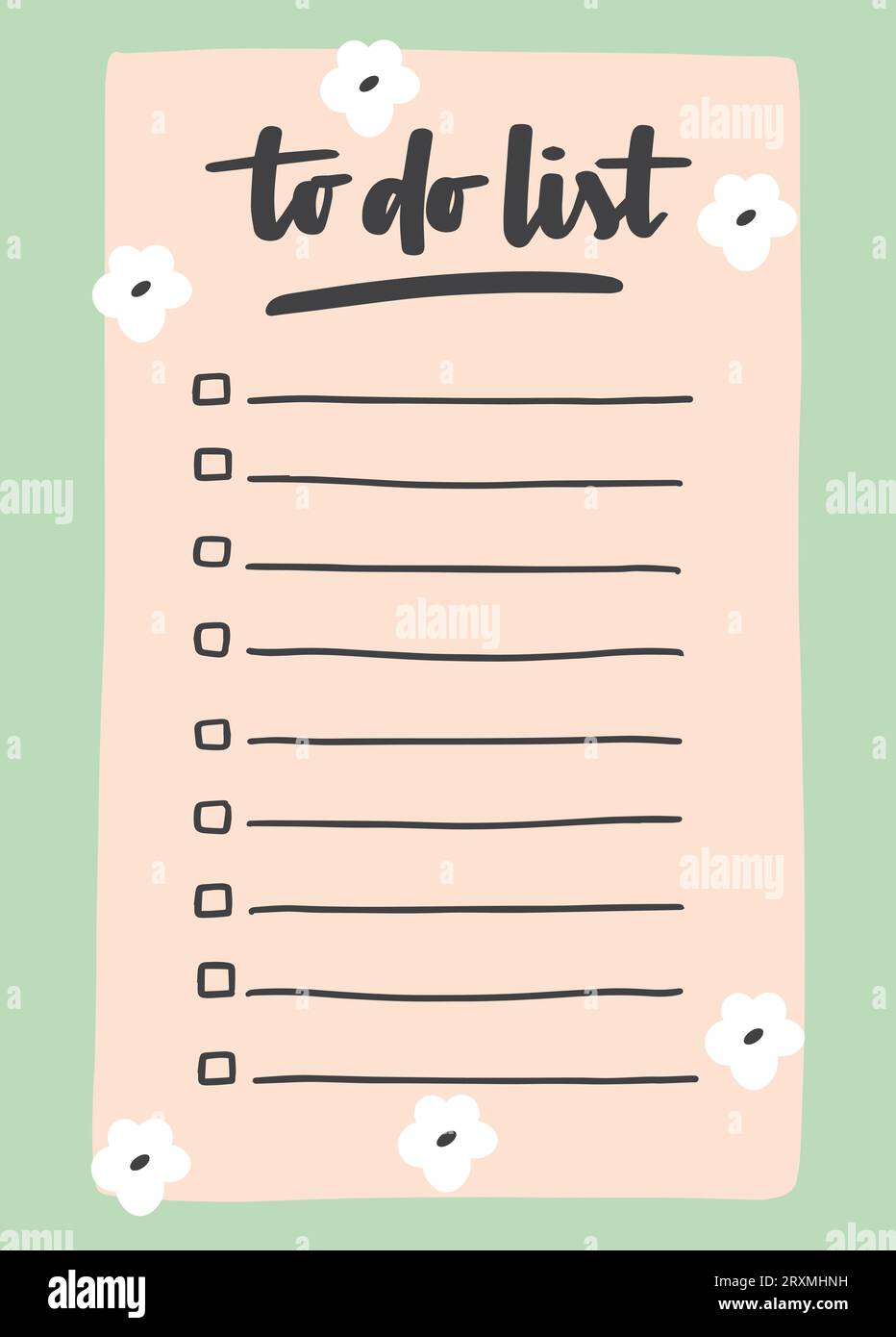 To do list template decorated by cute flower. Cute design of schedule ...