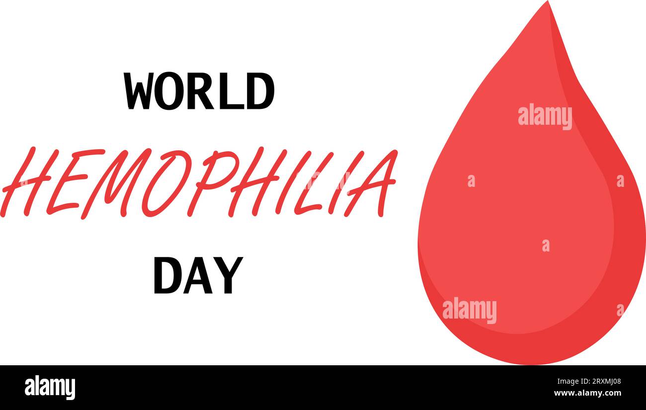 World Hemophilia Day. Awareness poster with red paper cut blood drop ...