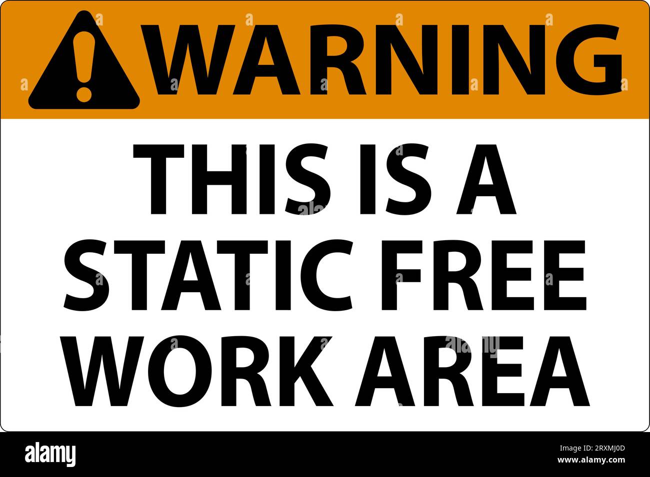 Warning Sign This Is A Static Free Work Area Stock Vector Image & Art ...
