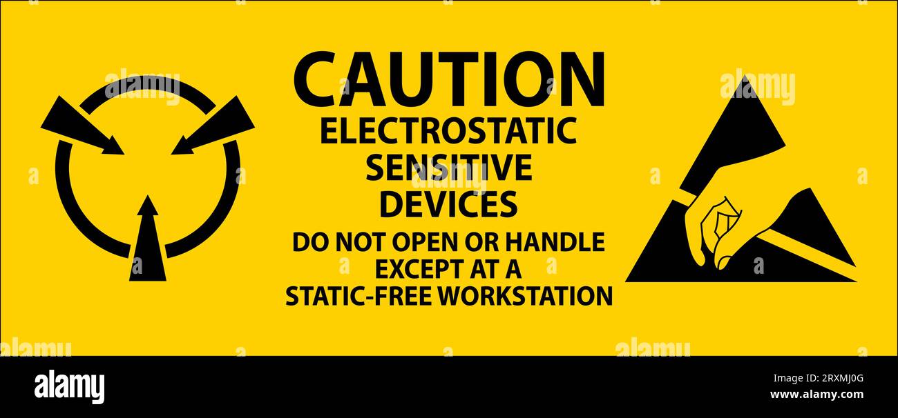 Caution Electrostatic Sensitive Devices Stock Vector Image & Art - Alamy