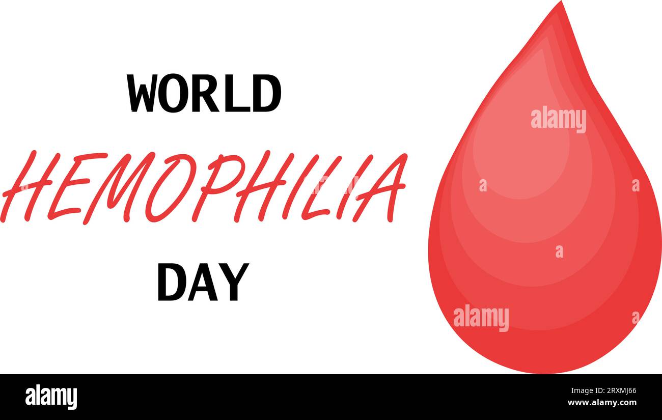 World Hemophilia Day. Awareness poster with red paper cut blood drop ...