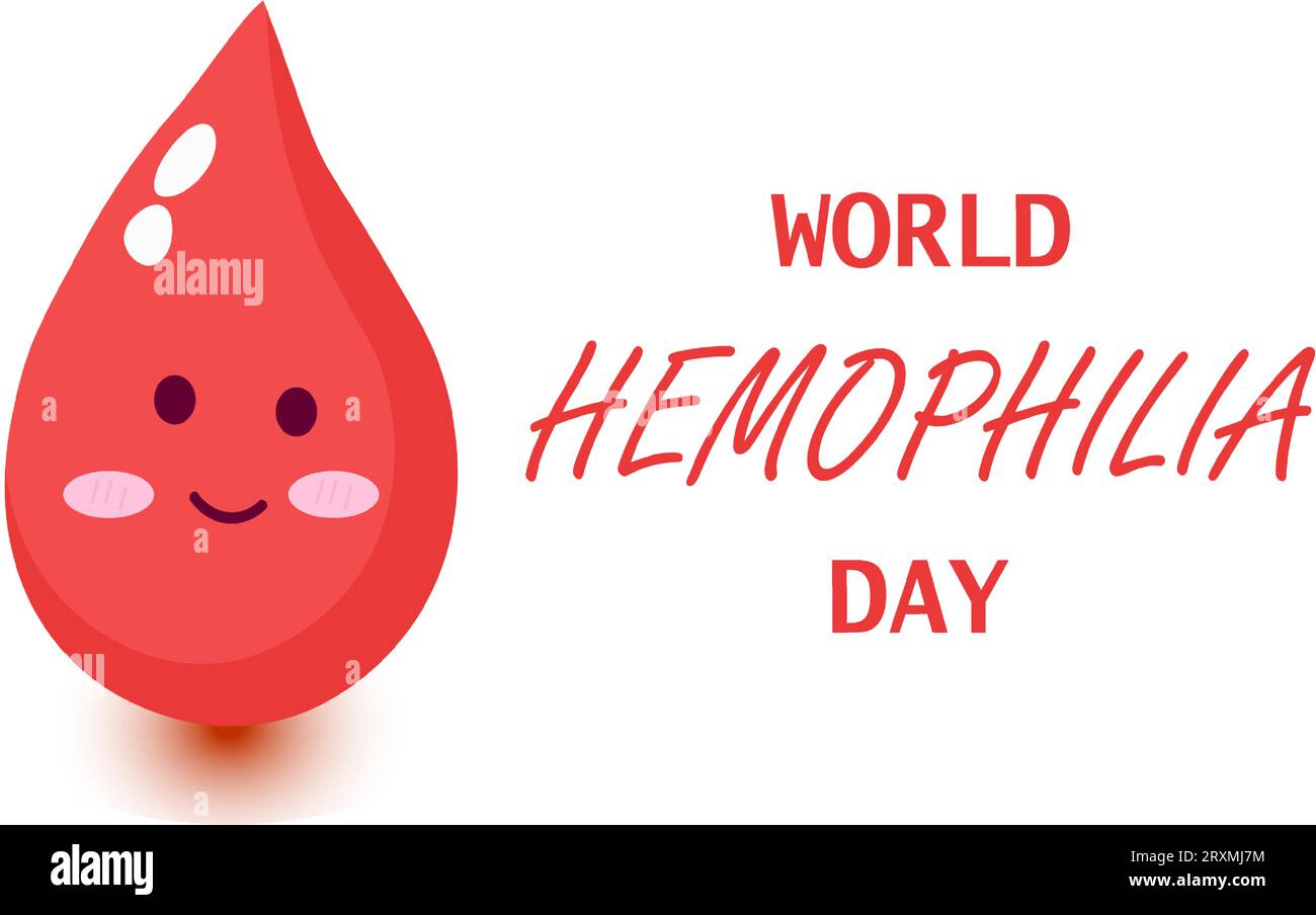 World Hemophilia Day. Awareness poster with red paper cut blood drop ...