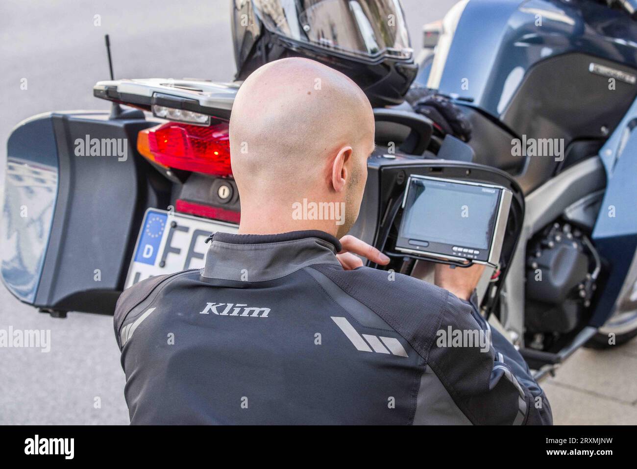 Munich, Bavaria, Germany. 26th Sep, 2023. A police officer operates the ...