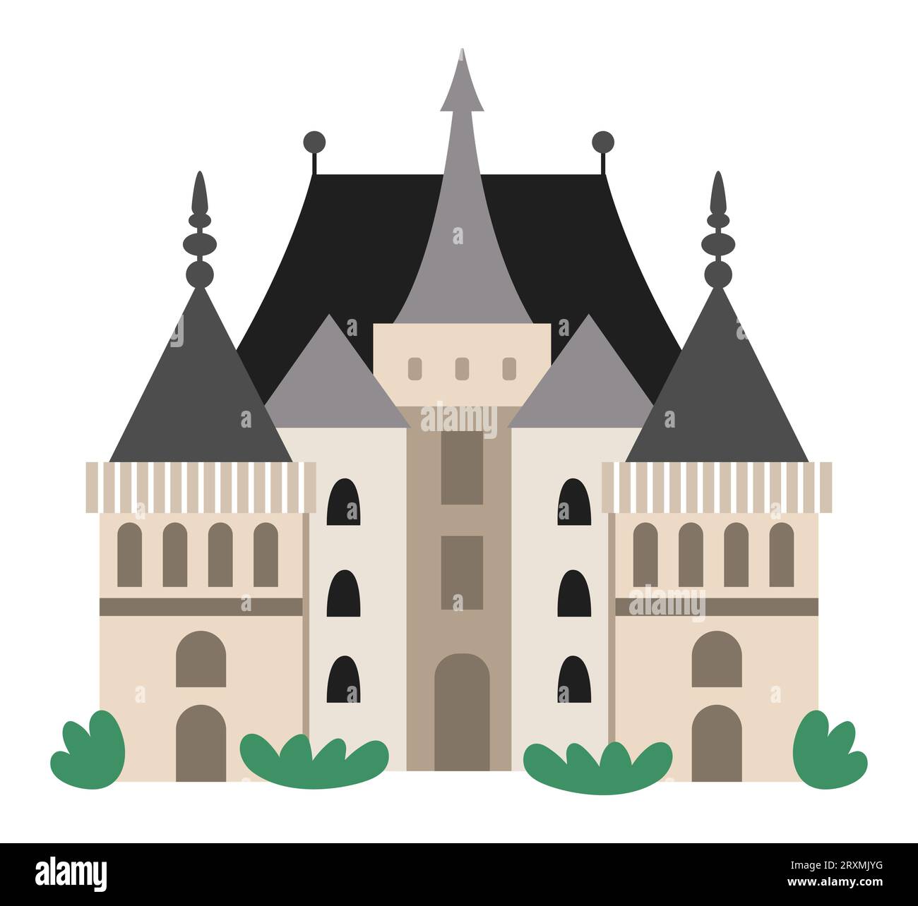 Vector castle icon. Paris sight illustration. Traditional France ...