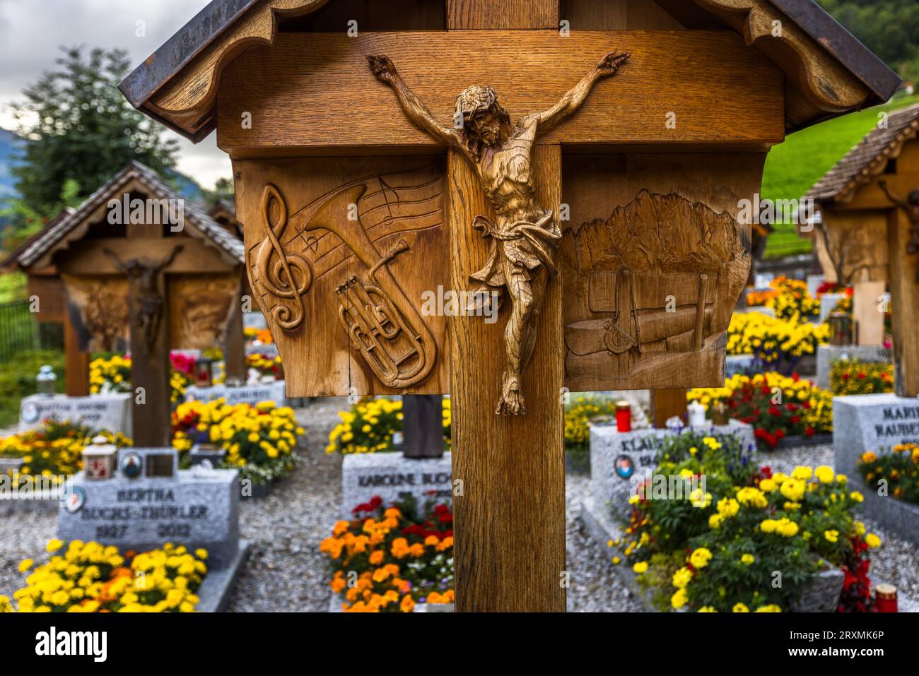 In the cemetery behind the church of St. Stephen in Jaun, all ...