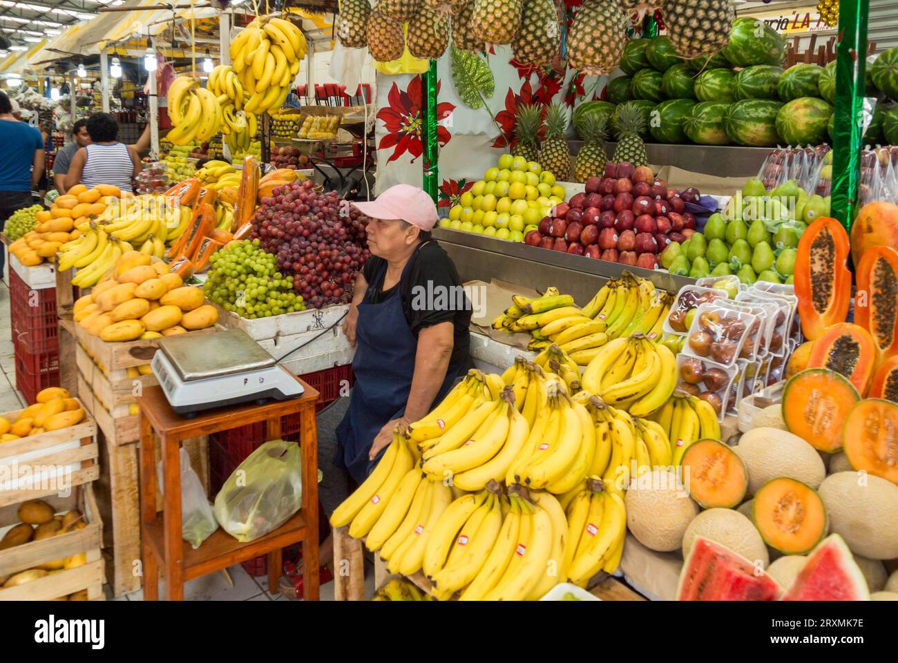 Mérida, Yucatan, Mexico, Local greengrocer selling vegetables fruits at ...