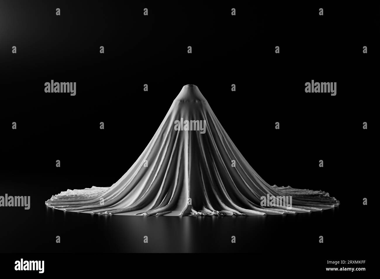 Mysterious and scary figure covered by white cloth. 3d illustration of ...